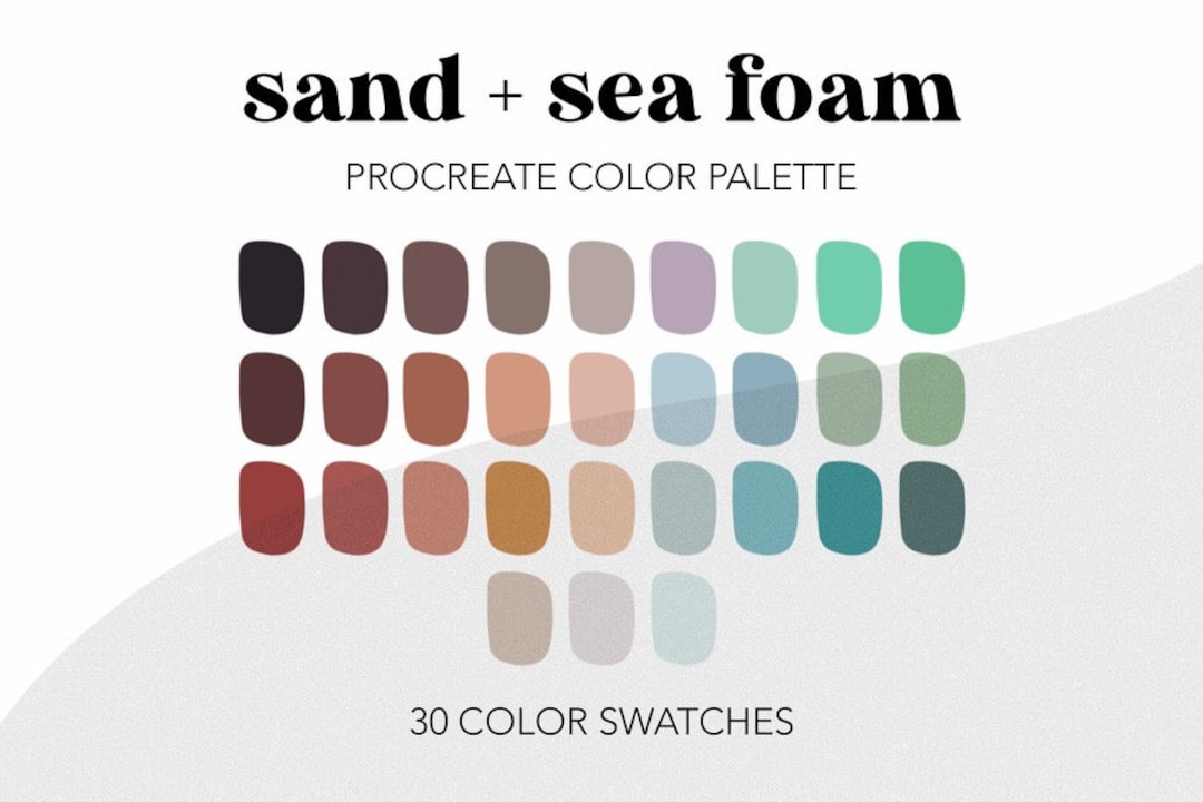 Sand and Sea Foam Procreate Color Palette, Brand Colors, iPad ... Sand and Sea Foam Procreate Color Palette, Brand Colors, iPad ...