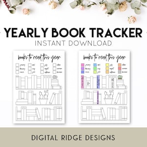 Yearly Book Tracker | Instant Download | Book Lover | Goodreads ...