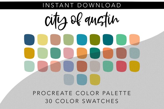 City of Austin Procreate Color Palette Branding Digital - Etsy