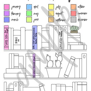 Yearly Book Tracker | Instant Download | Book Lover | Goodreads ...