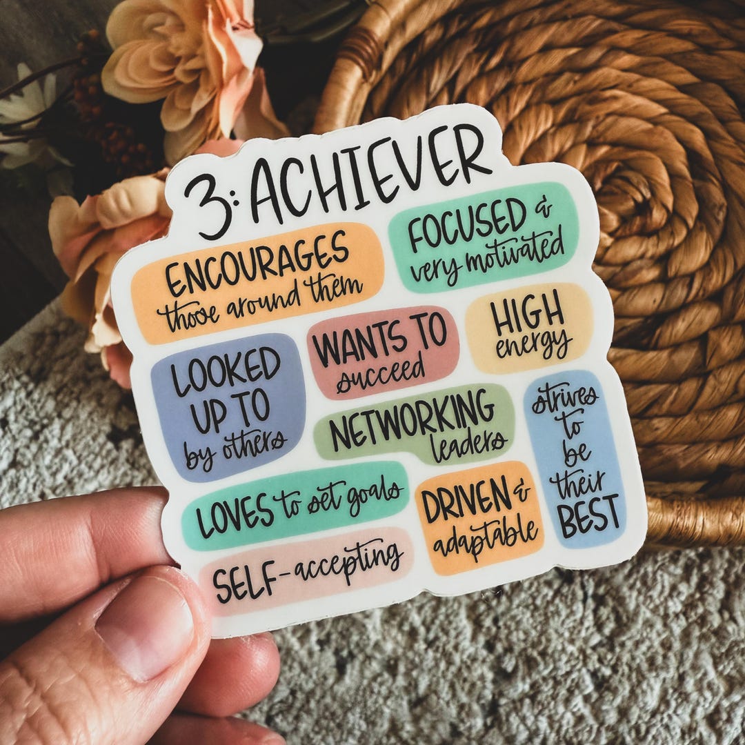 Enneagram 3 the Achiever Sticker, Enneagram Art, Enneagram Gift, Personality Type, Self ...