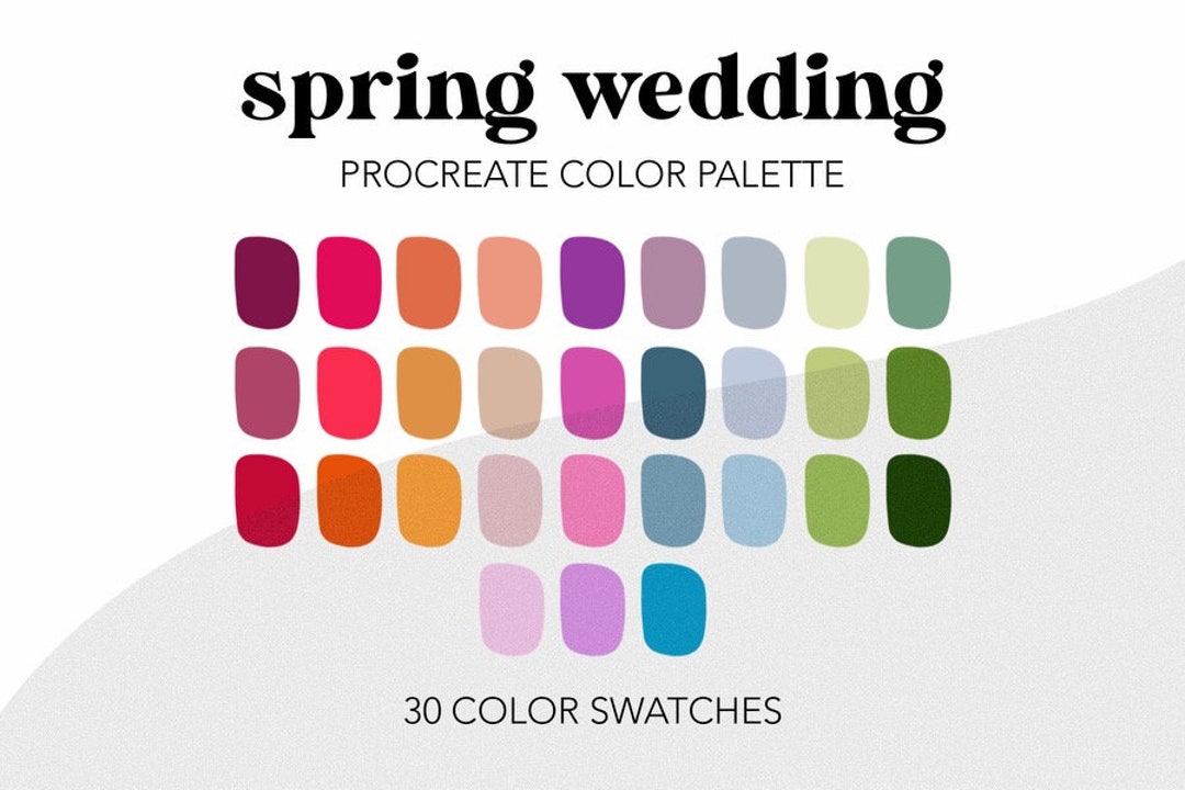 Spring Wedding Procreate Color Palette, Brand Colors, iPad Illustration ...