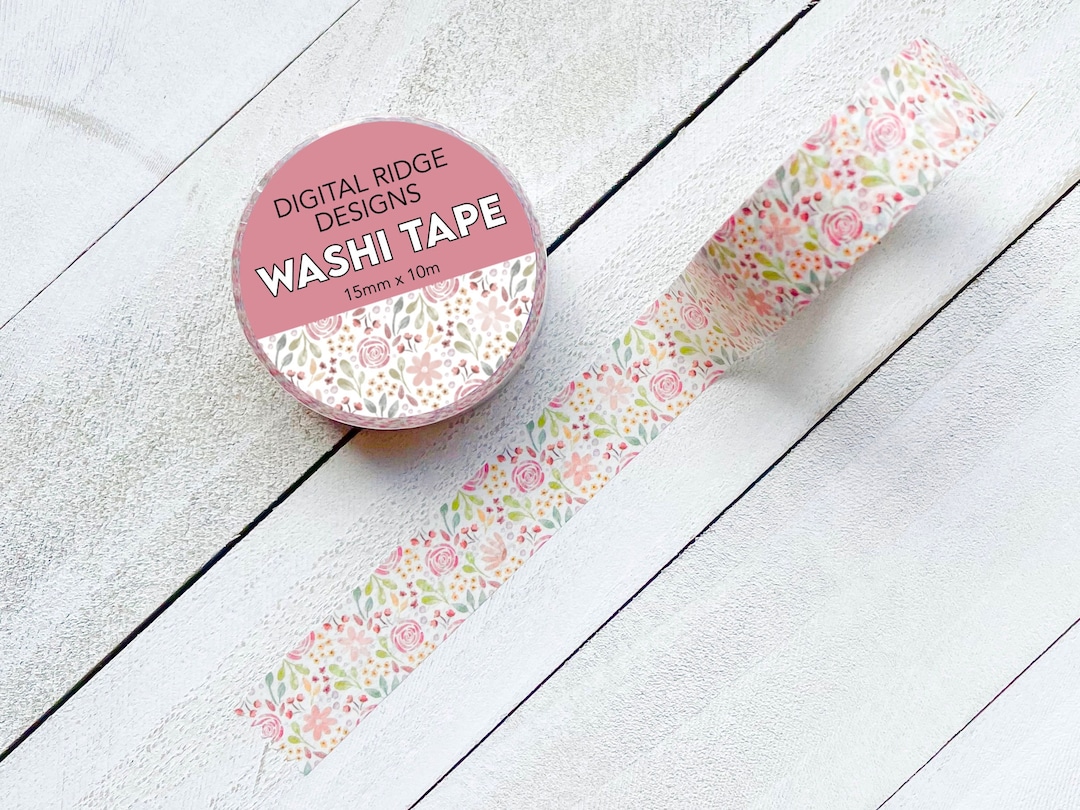 Watercolor Floral Washi Tape | Decorative Tape | Scrapbooking ...