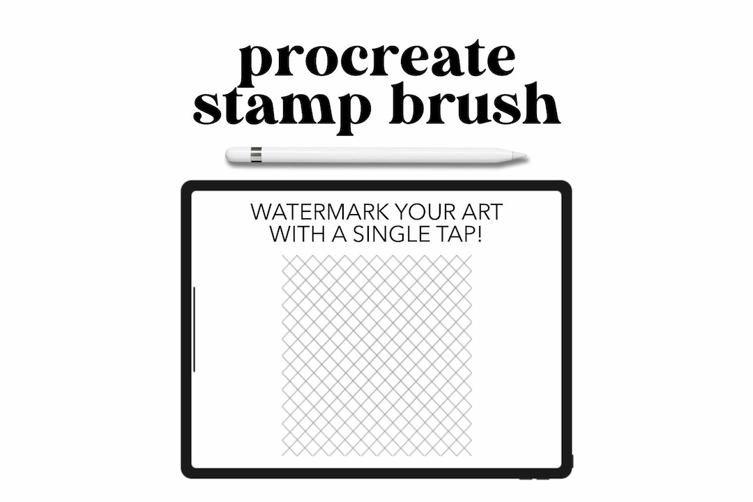 Watermark Procreate Stamp Brush, Instant Download, iPad Lettering, iPad ...