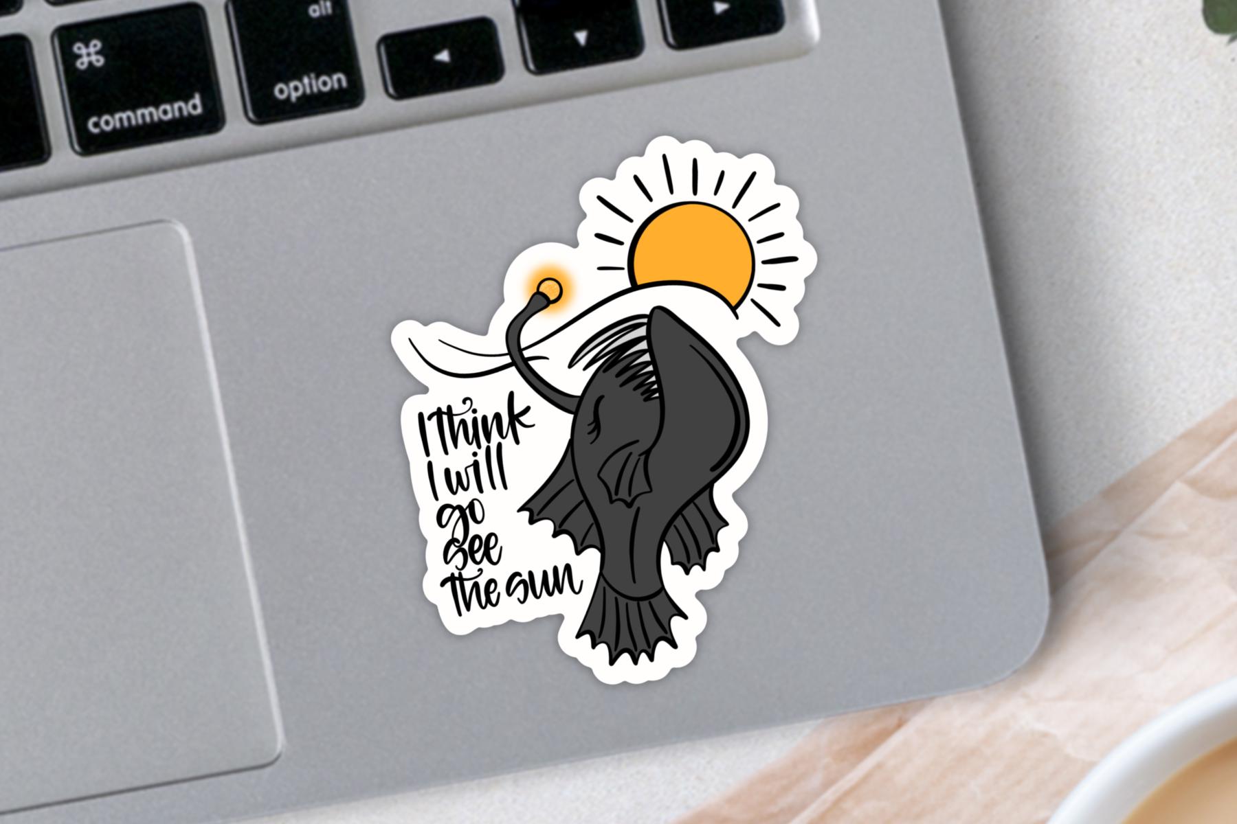 Anglerfish Inspire Sticker, Waterproof Sticker, Angler Fish She Rises ...