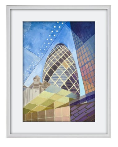 GHERKIN LONDON 30 St Mary Axe the Gherkin Original Oil - Etsy