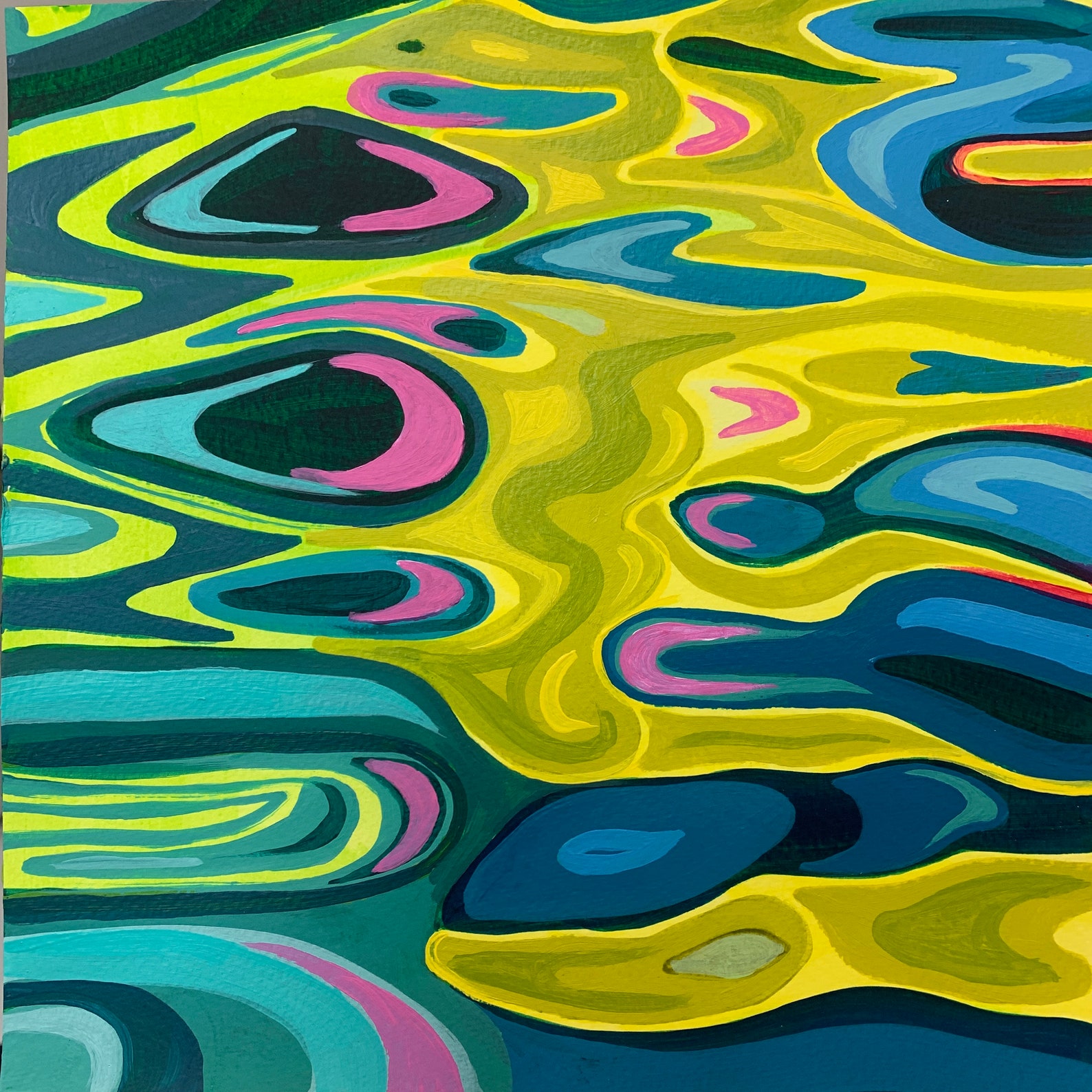 Original Acrylic Abstract Water Painting at Mermerli Beach - Etsy