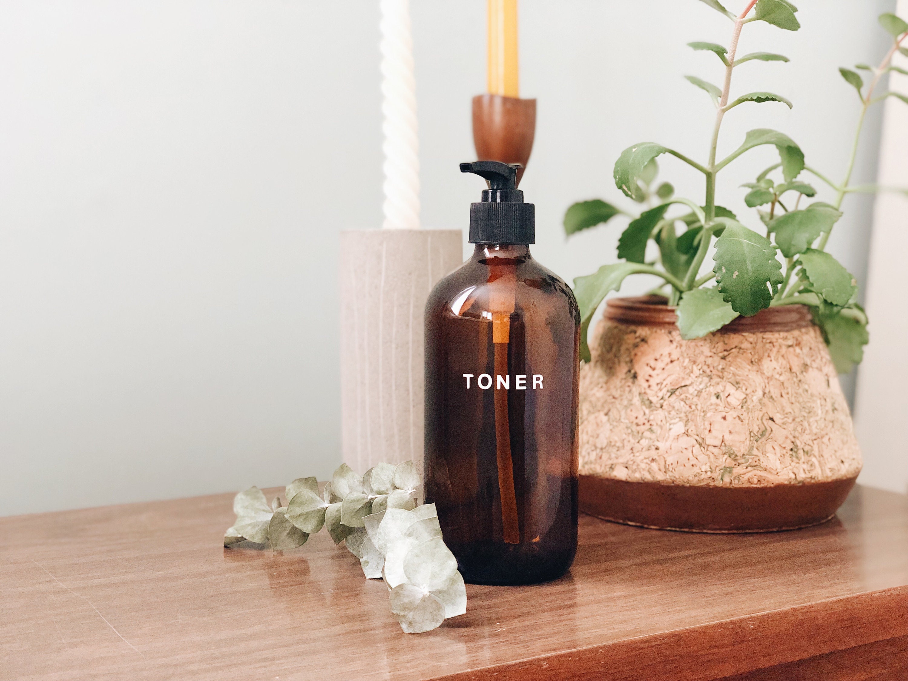 Glass Toner Dispenser 16oz Amber Glass Face Toner Bottle - Etsy UK