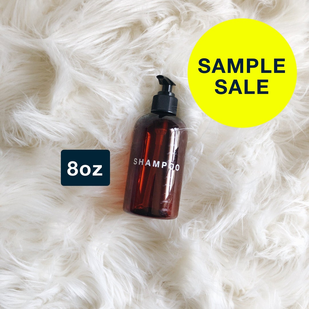 SAMPLE SALE ** 8oz Amber Plastic Shampoo Bottle With Black Pump Top - Etsy