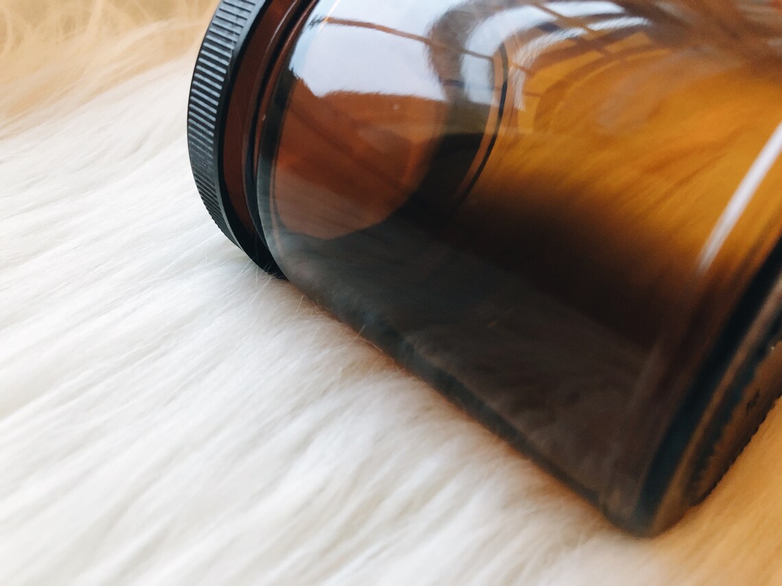 Amber Glass Q-tip Jar 9oz | Cotton Ball Jar, Glass Cotton Swab Jar ...