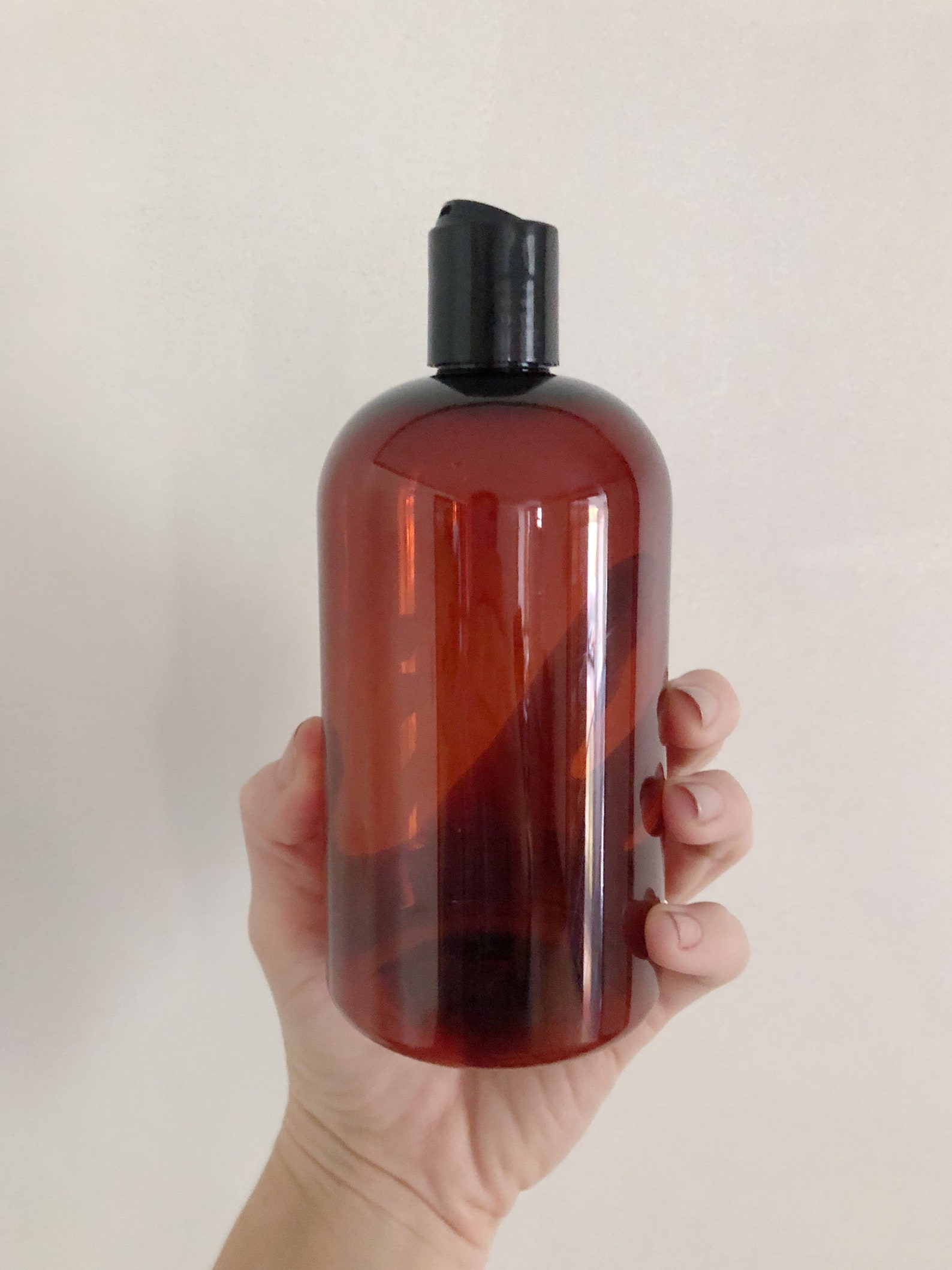 Custom Amber Plastic Bottle With Pump 16oz Modern Plastic - Etsy
