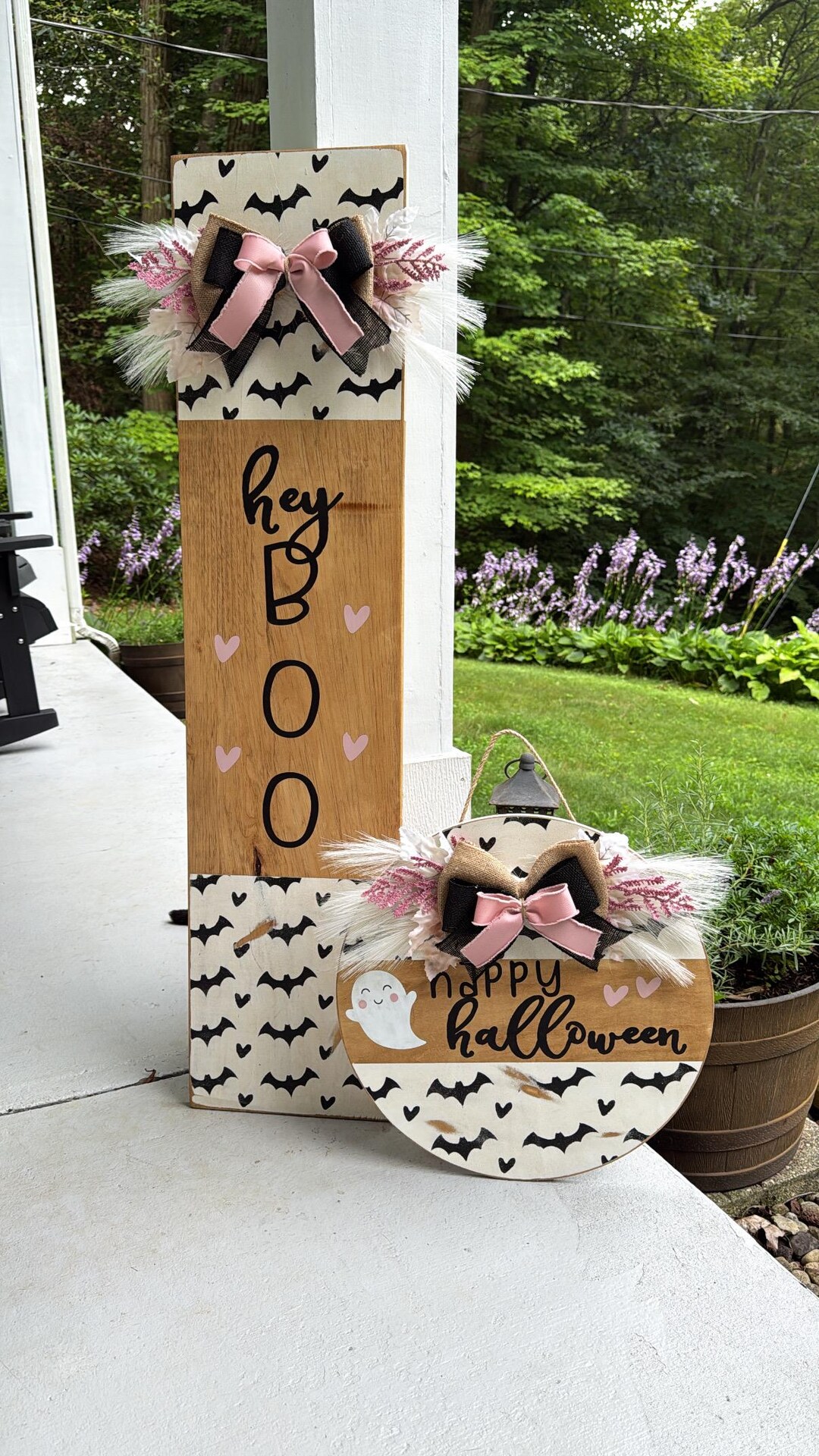 Halloween Welcome Signs, Hey Boo Porch Signs, Welcome Signs, Rustic ...