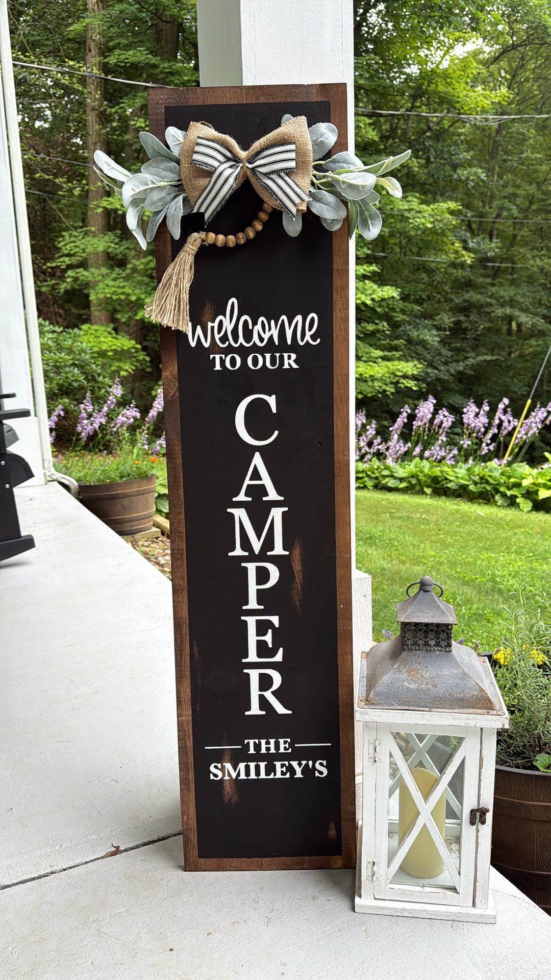 Camper Welcomr Sign, Campground Porch Sign, Rustic Camp Sign, Porch ...