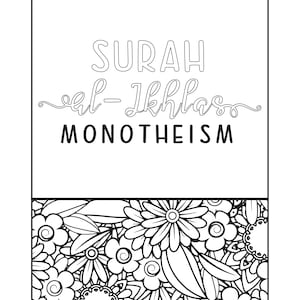 Quran Journaling Coloring Pages Surah Al-ikhlas - Set of 3 Pages ...