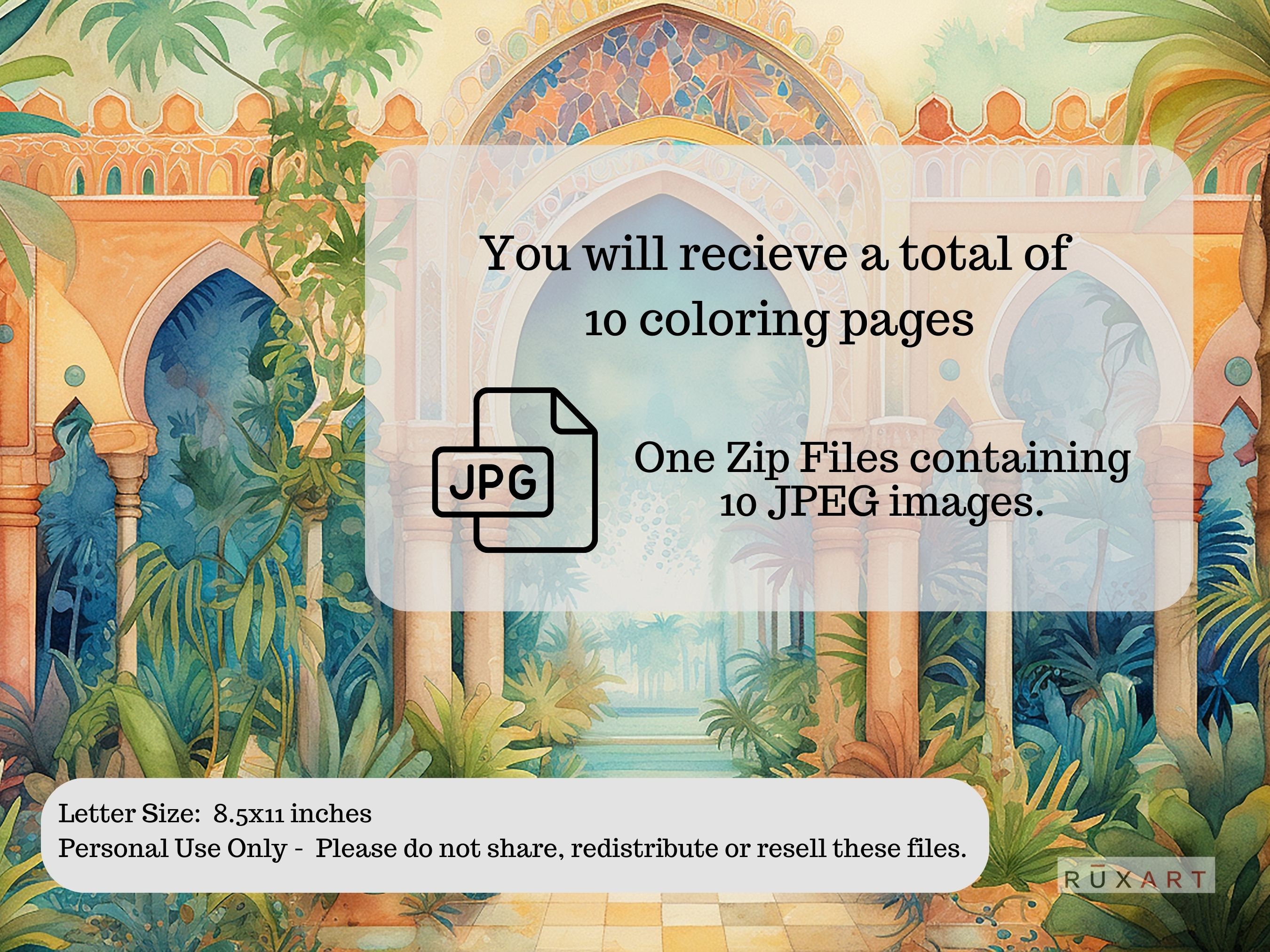 Islamic Art Coloring Pages - Set of 10 - Mindfulness and Creativity ...