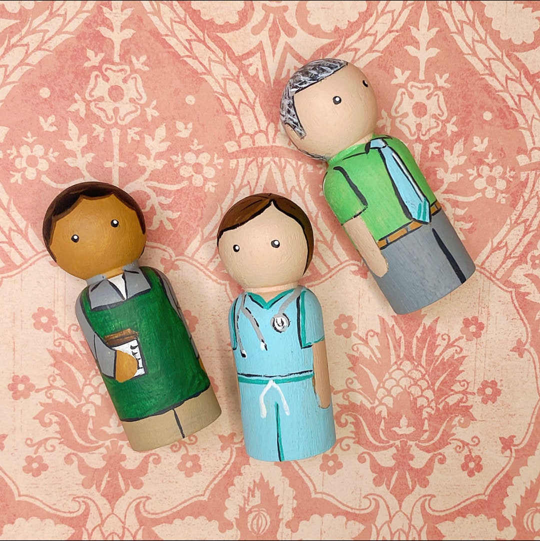 Worker Peg Dolls set of 3 - Etsy