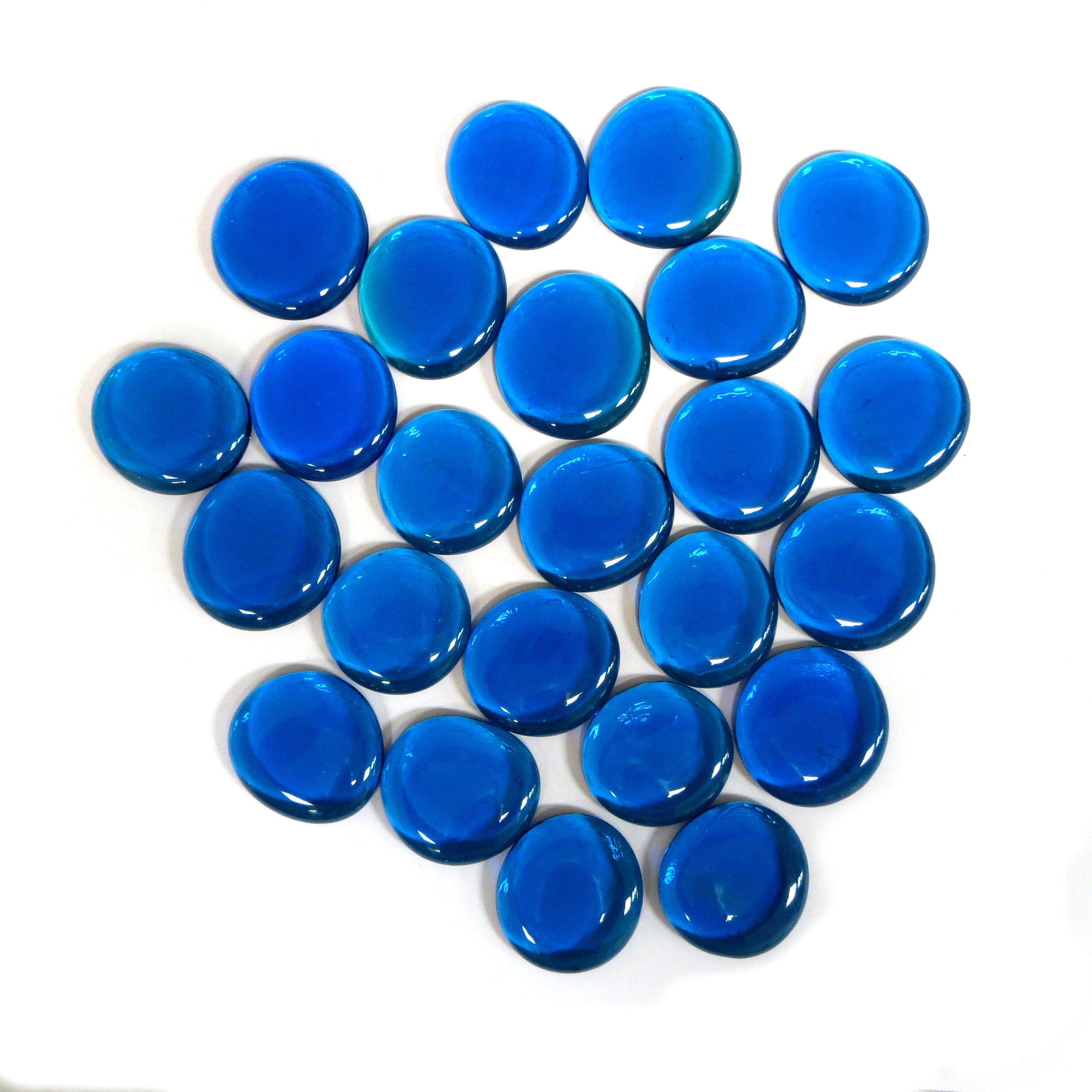 24 Extra Large Glass Gems 125 In Diameter Azure Etsy
