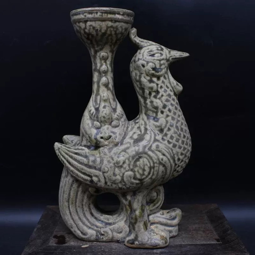 Vintage Chinese Porcelain Phoenix Statue Oil Lamp,chinese Jin Dynasty ...