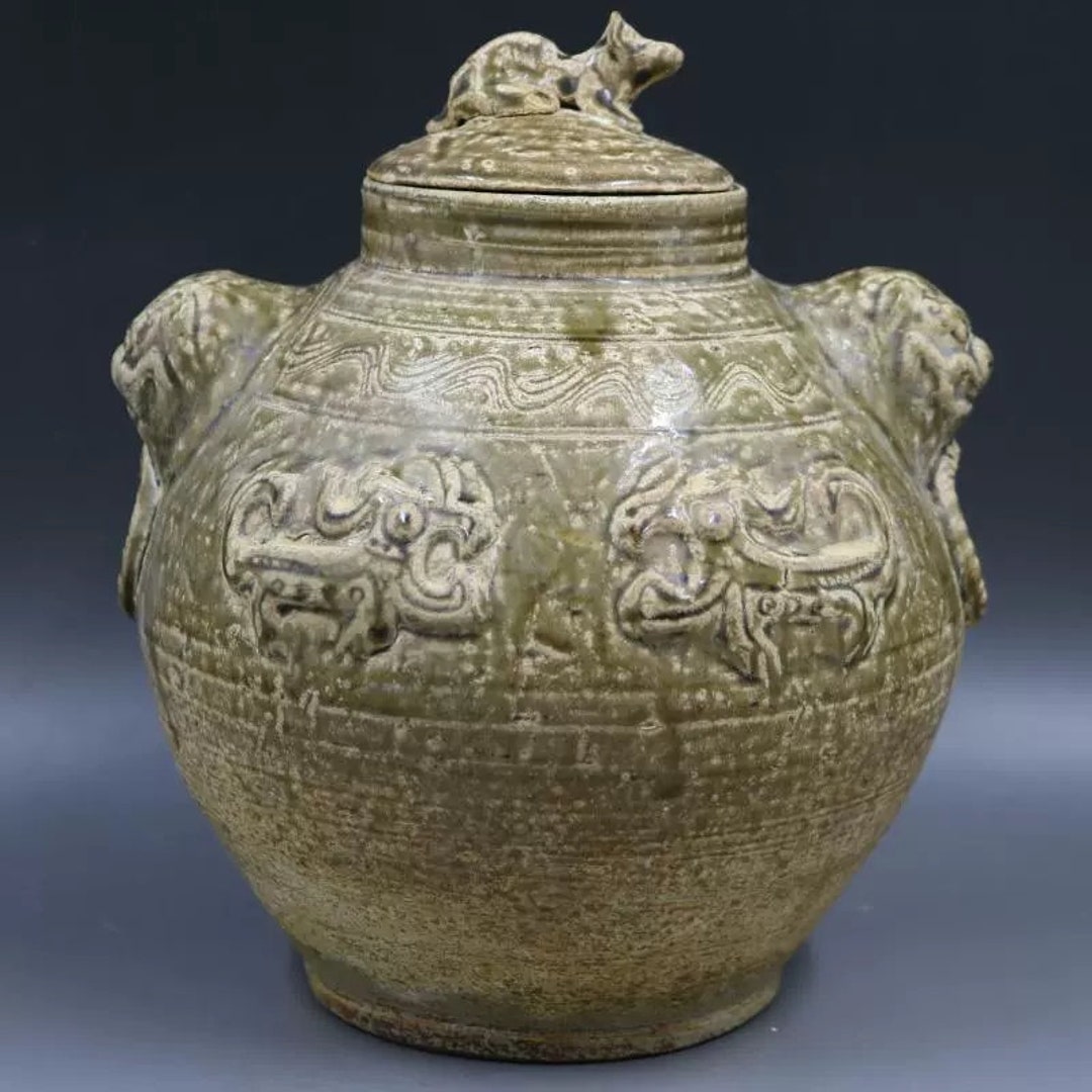 Vintage Chinese Porcelain Pot,chinese Tang Dynasty Yue Ware Celadon Lid ...