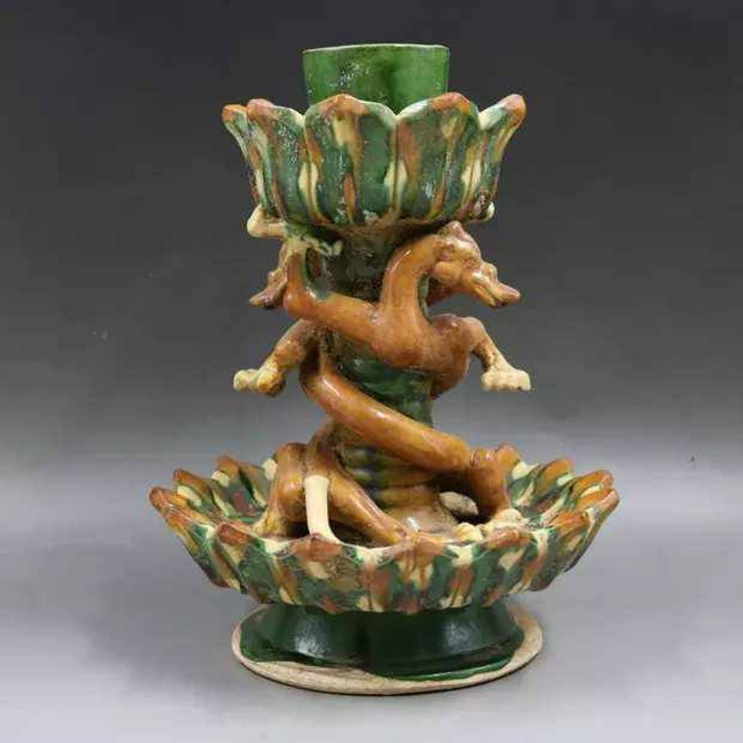 Tang Dynasty Style Three Colours Tangsancai Sancai Porcelain Oil Lamp ...