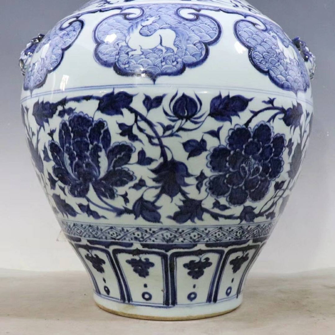 57 Cm Height Yuan Dynasty Guan Ware Style Blue and White - Etsy