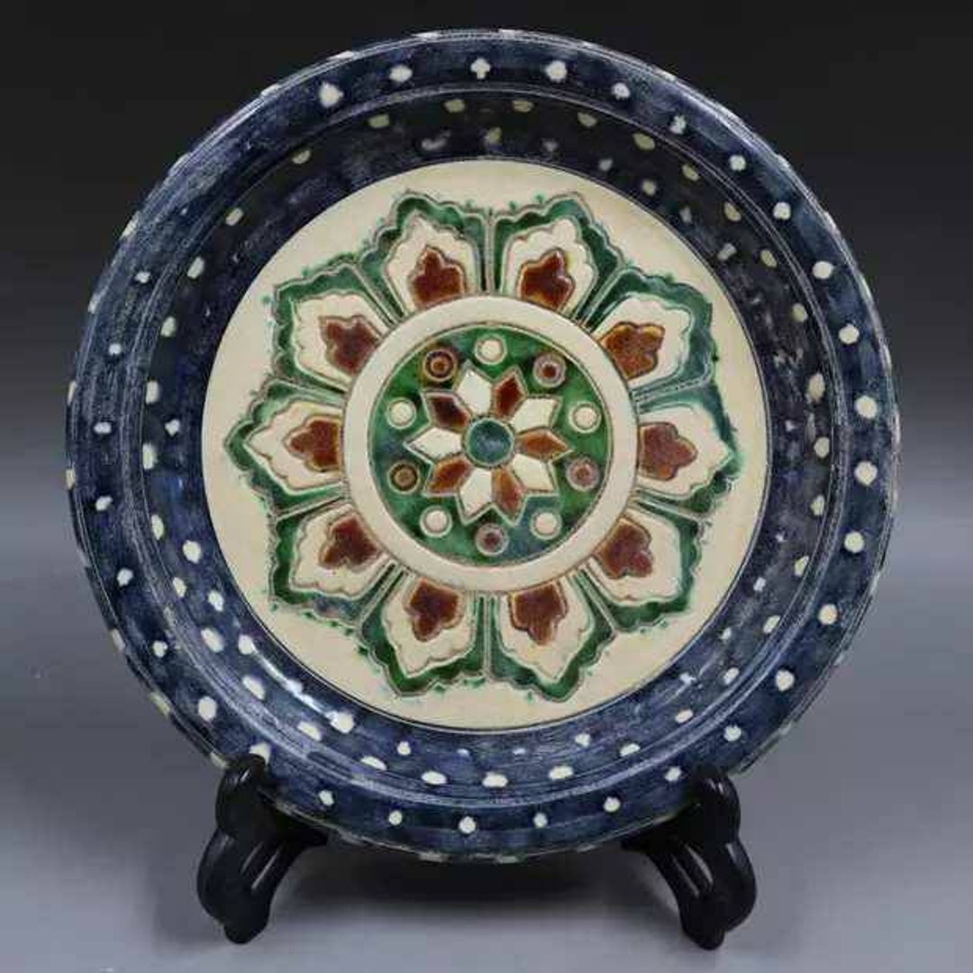 Tang Dynasty Style Three Colours Tangsancai Sancai Porcelain Plate,dish ...
