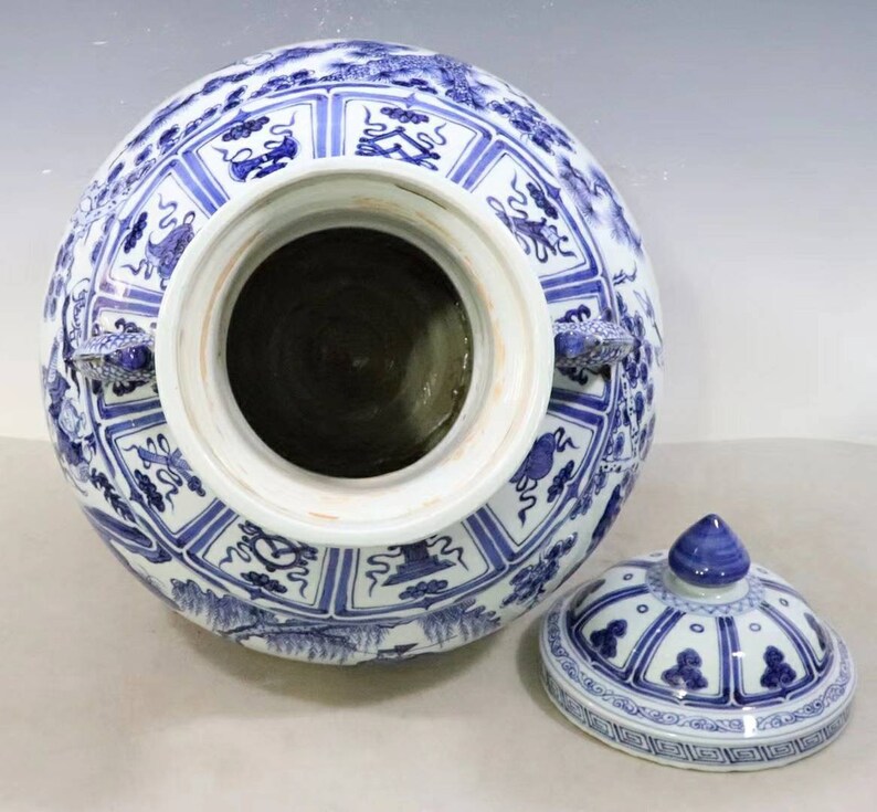 59 Cm Height Yuan Dynasty Guan Ware Style Blue and White - Etsy