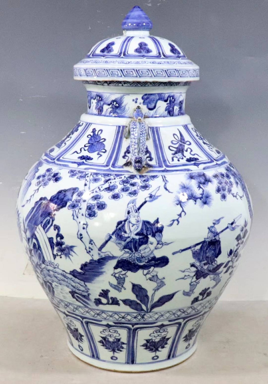 59 Cm Height Yuan Dynasty Guan Ware Style Blue and White - Etsy
