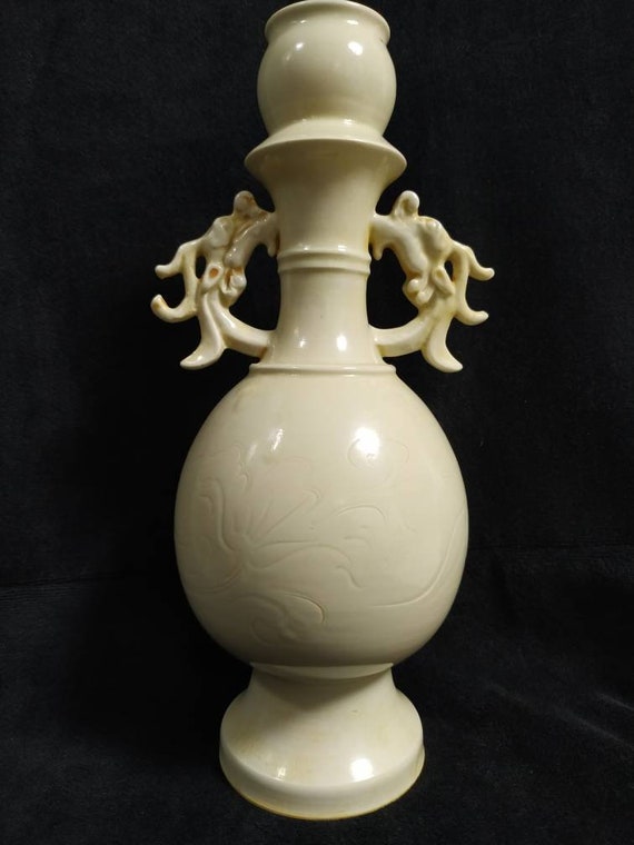 Song Dynasty Ding Ware Style Porcelain White Glaze Flask | Etsy
