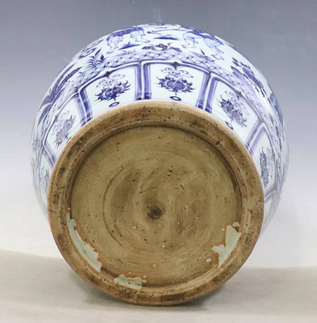 59 Cm Height Yuan Dynasty Guan Ware Style Blue and White Porcelain Big ...