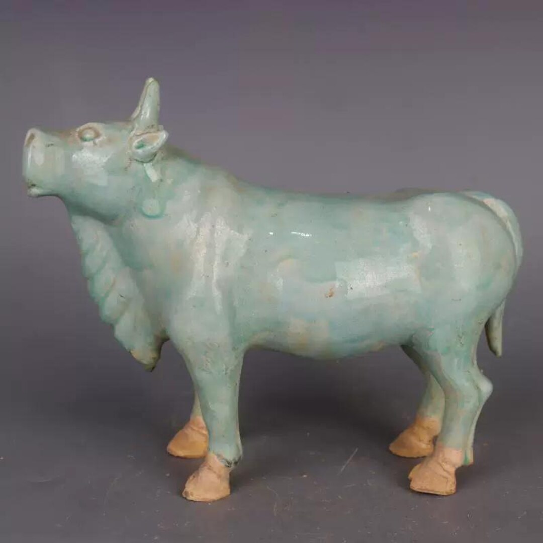 Vintage Chinese Porcelain Ox Statue,tang Dynasty Tri-coloured Glaze ...