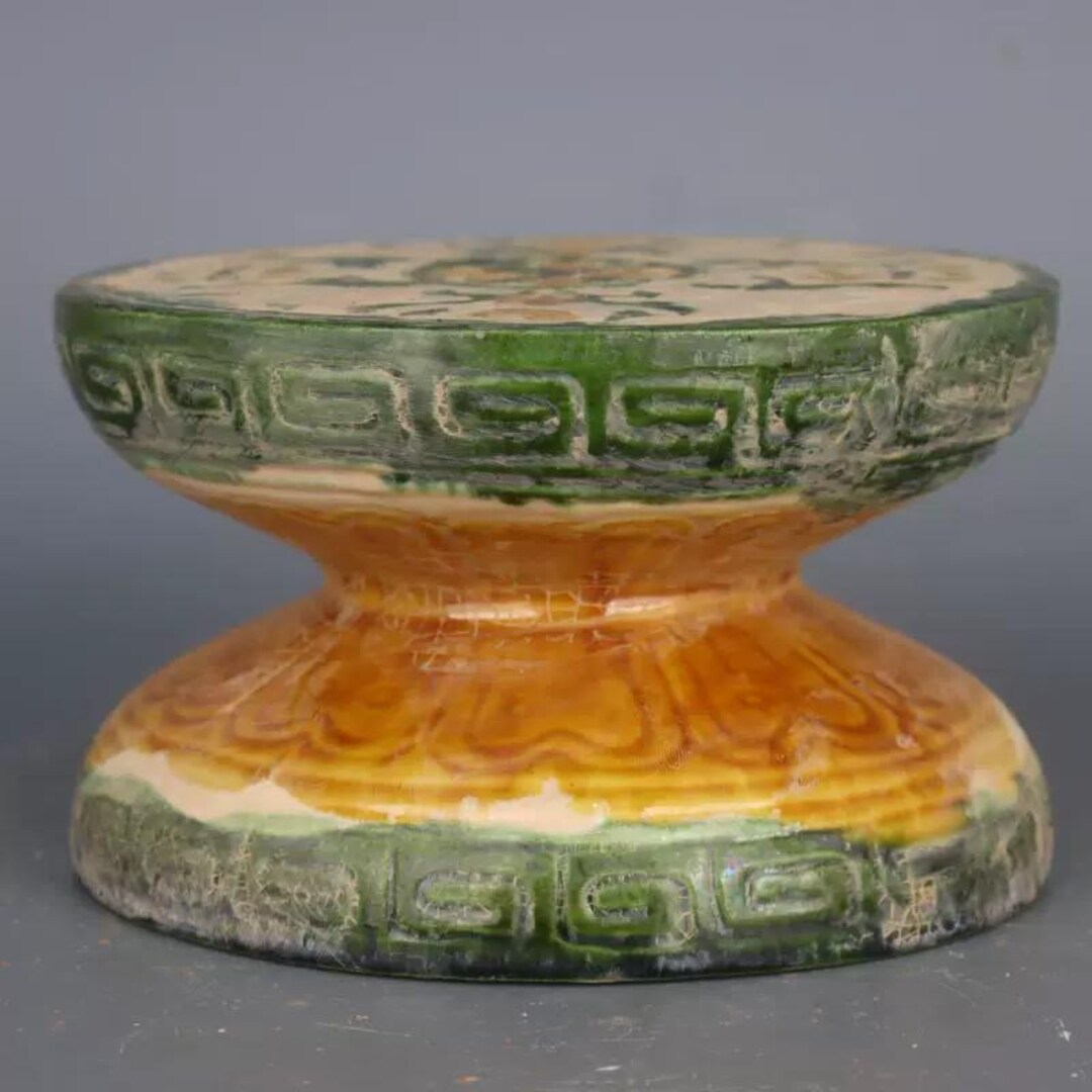 Vintage Chinese Porcelain Drum Statue,tang Dynasty Tri-coloured Glaze ...