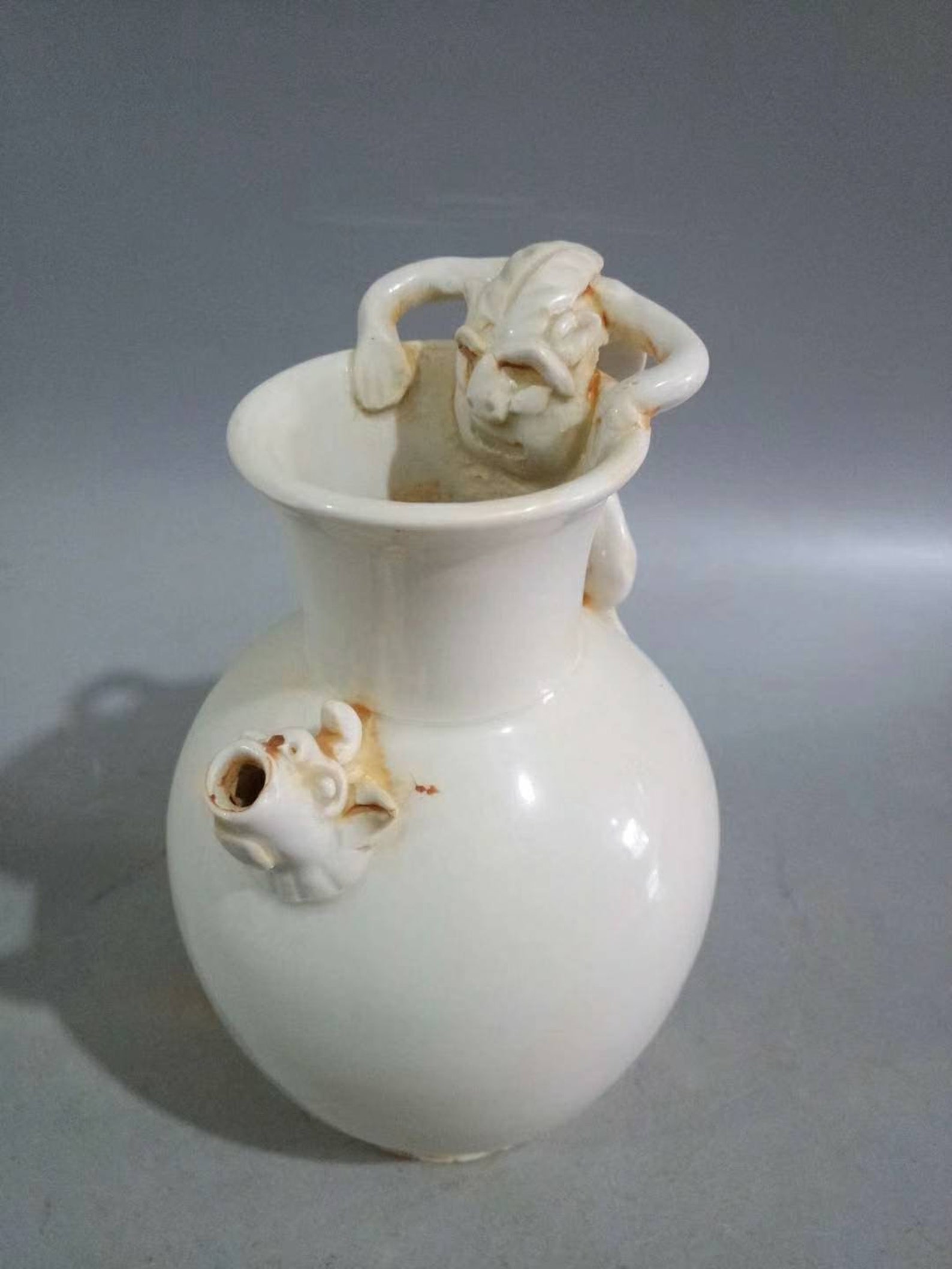 Tang Dynasty Xing Ware Style Porcelain White Glaze Flagon,wine Pot,rare ...