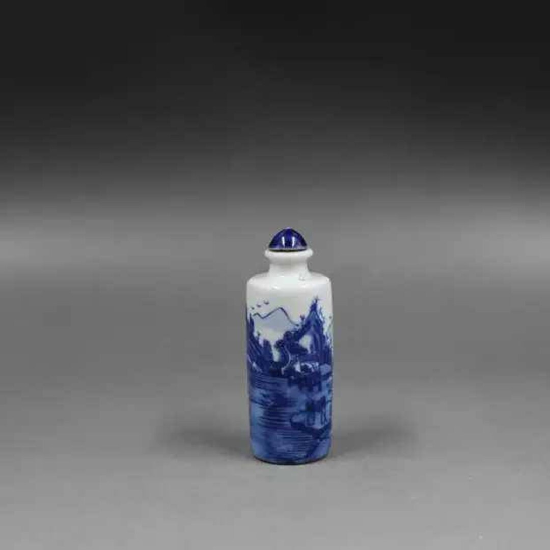 Qing Dynasty Minguo Style Blue and White Porcelain Snuff Bottle,rare ...