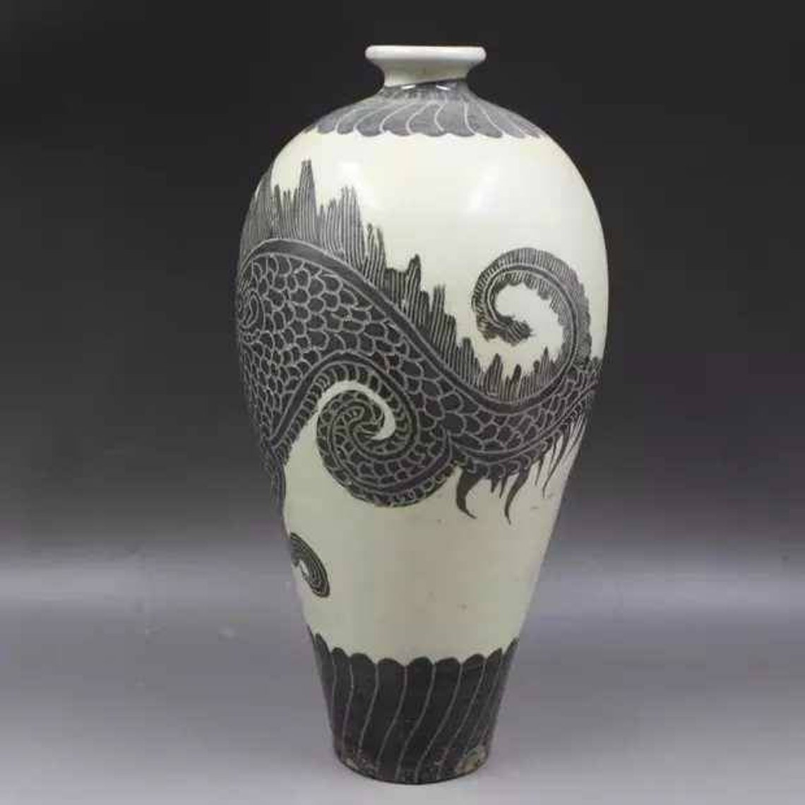 Song Dynasty Cizhou Ware Style Black Glaze Porcelain Meiping - Etsy