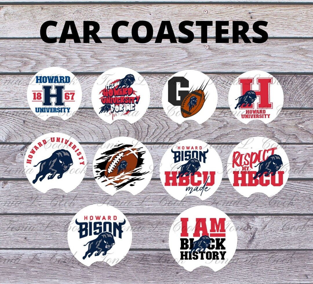 Howard University Car Coasters/set of 2/HBCU Car Coasters/car ...
