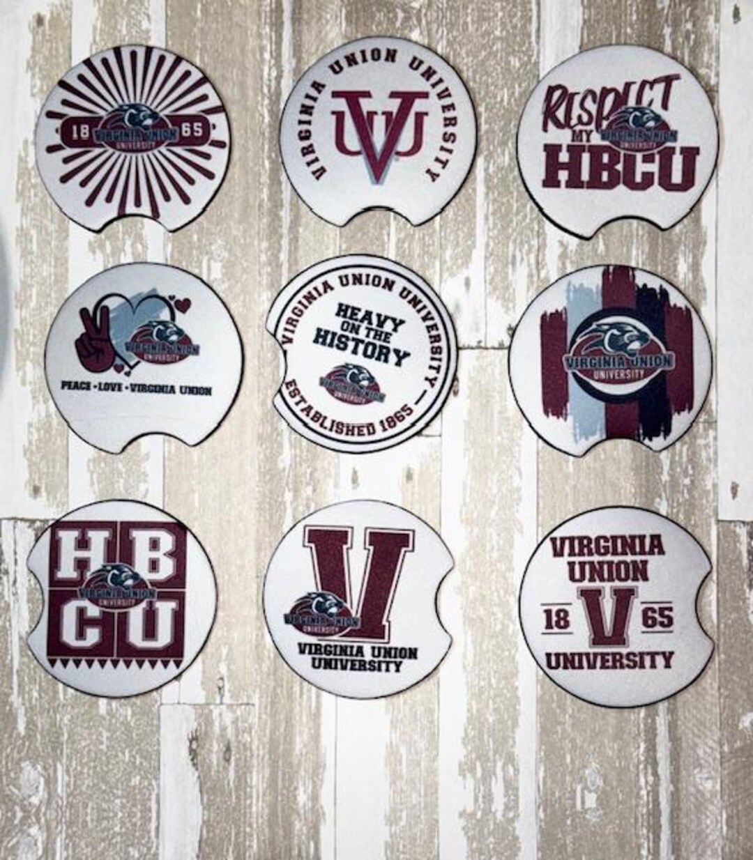 Virginia Union University Car Coasters/set of 2/HBCU Car Coasters/car ...
