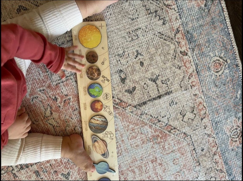 Wooden Solar Puzzle and Rotating Solar System Board, Wooden Toys to ...