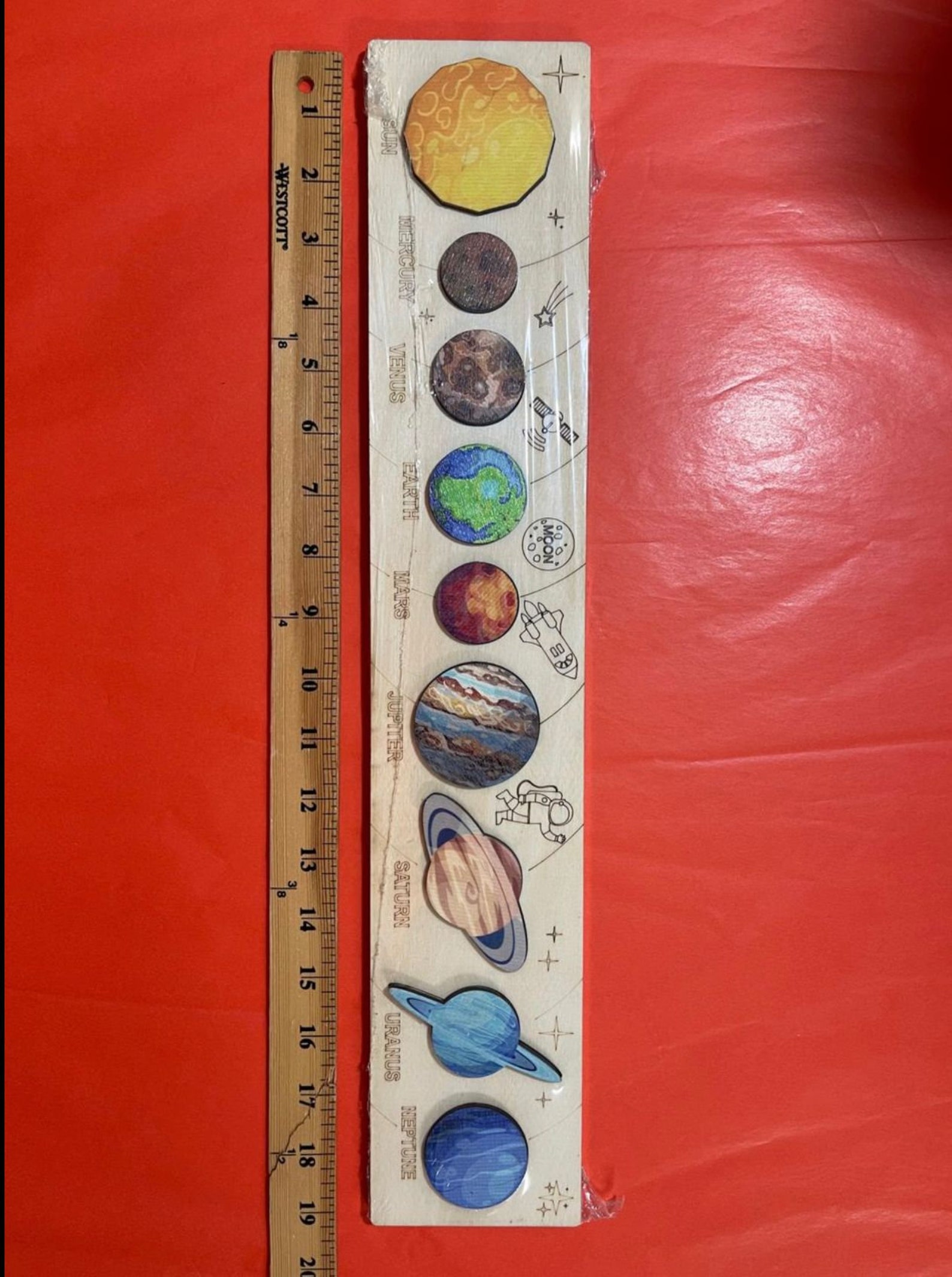Wooden Solar System Puzzle for Preschool Education Large Size | Etsy