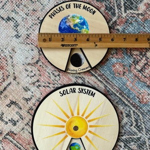 Wooden Toys Christmas Gift Rotating Solar System and Moon Phases ...