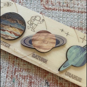 Wooden Solar Puzzle and Rotating Solar System Board, Wooden Toys to ...