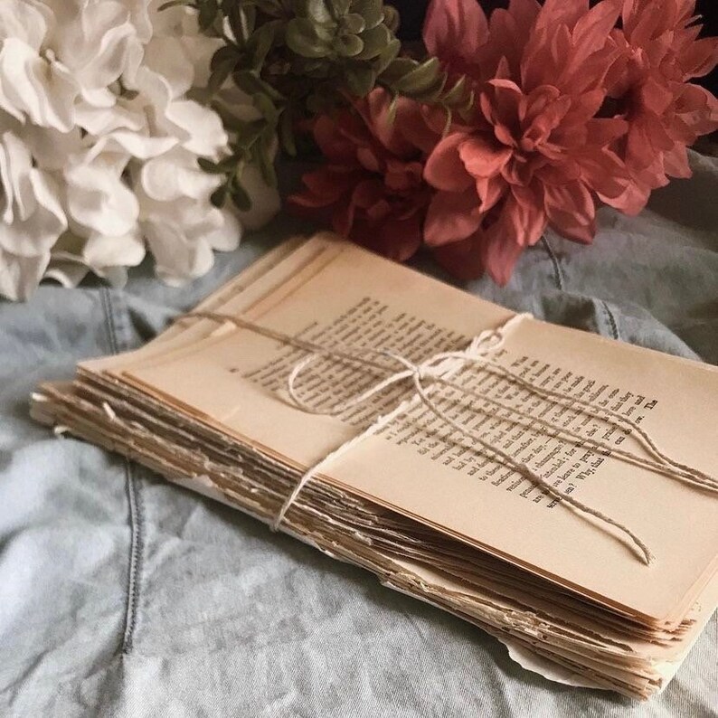 50 Page VINTAGE Book Page Bundles - Etsy