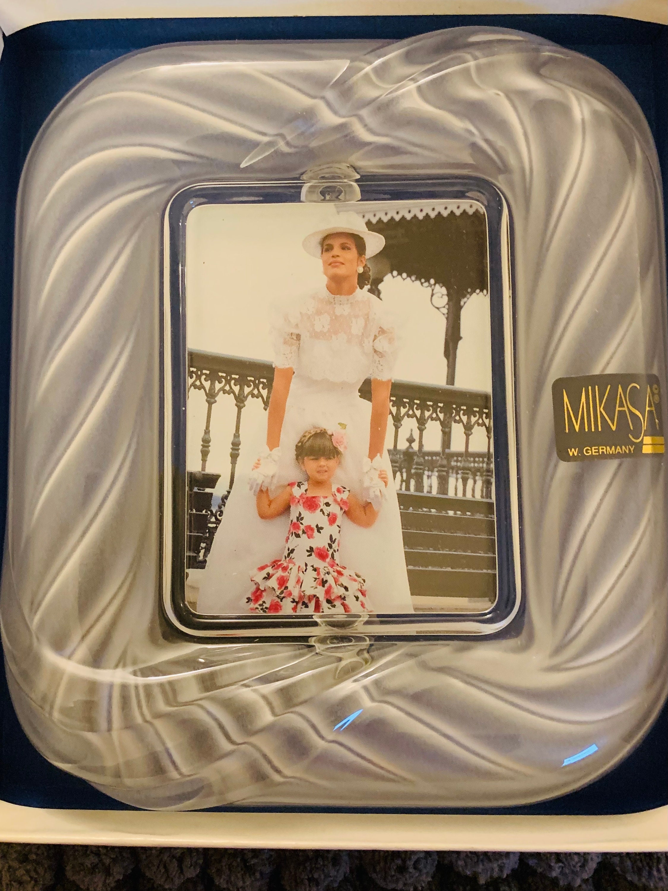 Vintage MIKASA Crystal Picture Frame Swirl Frost Frame 6 - Etsy