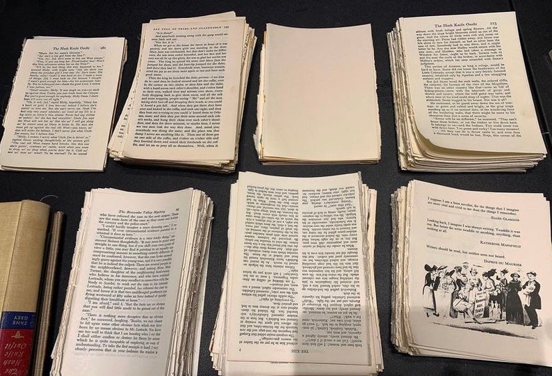 50 Page VINTAGE Book Page Bundles - Etsy