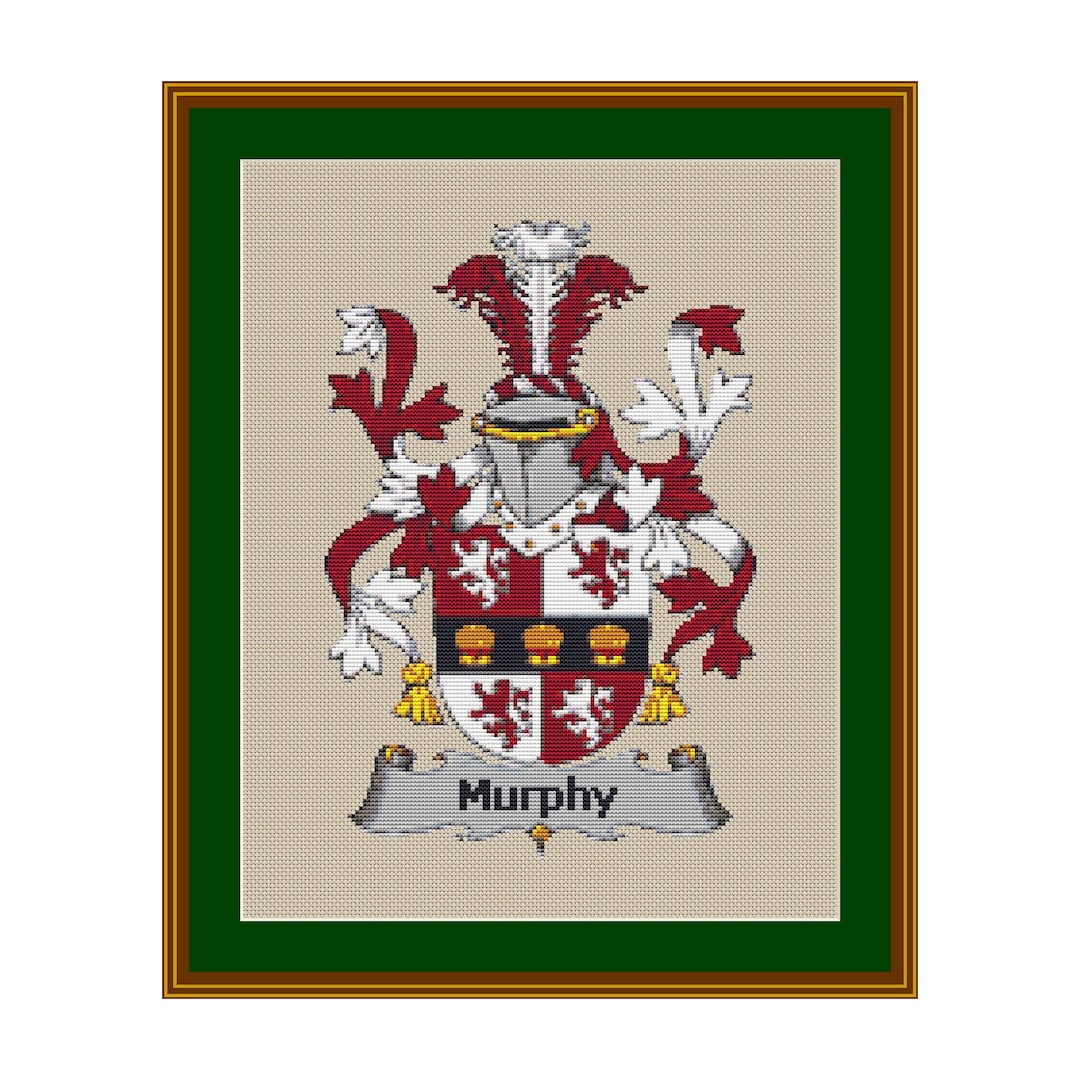 Murphy Family Name Coat of Arms Cross Stitch Pattern - Etsy