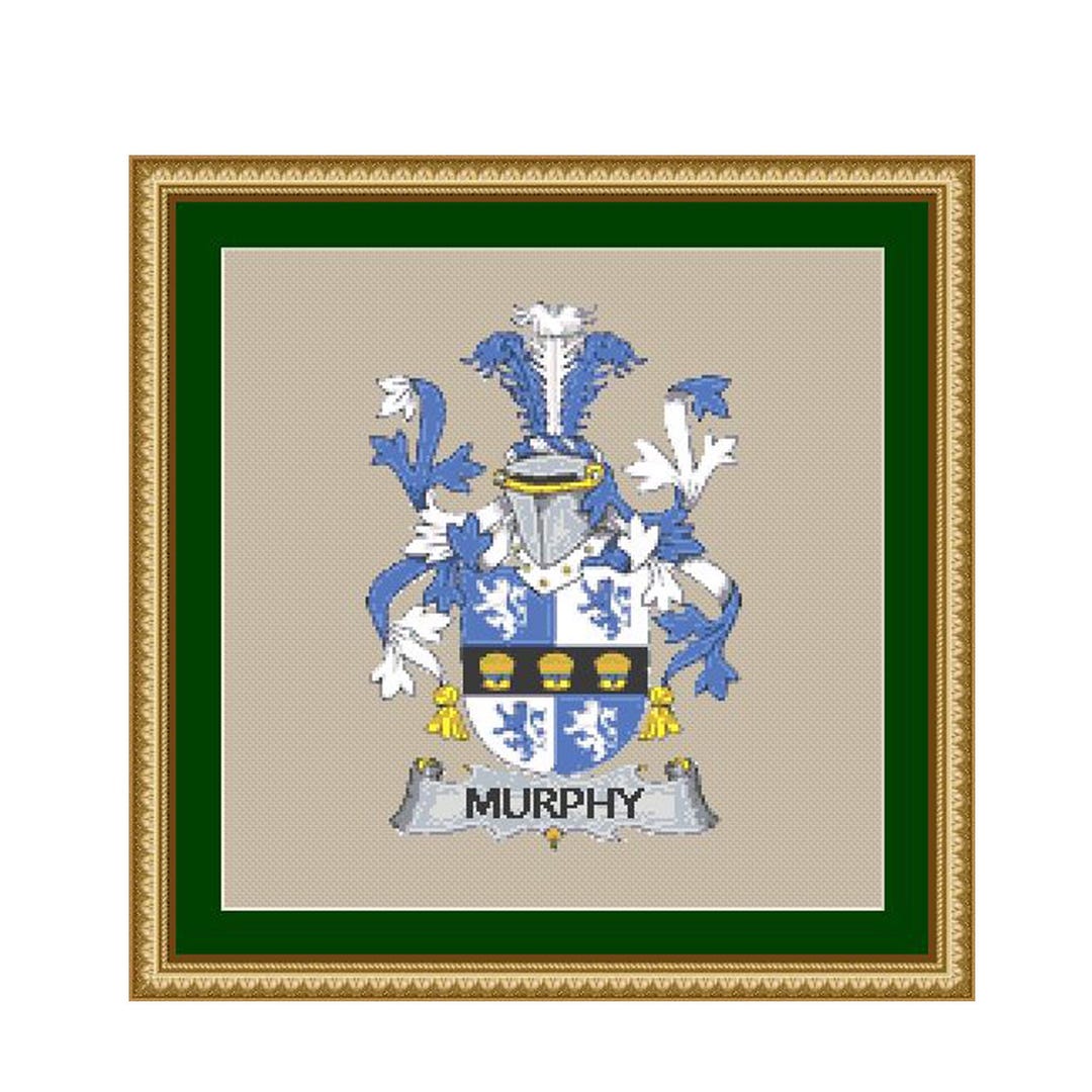 Murphy (custom) Family Name Coat of Arms Cross Stitch Pattern - Etsy