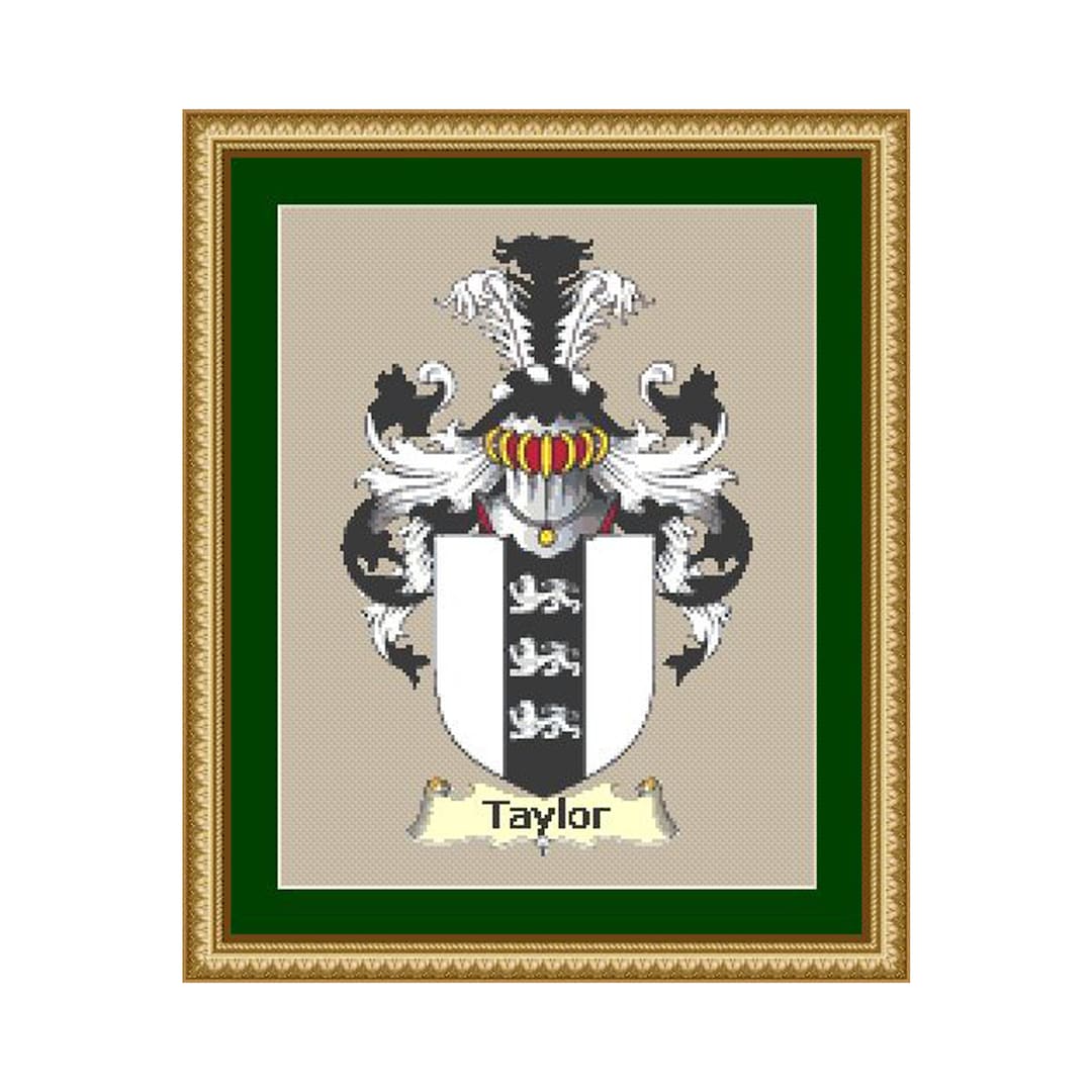 Taylor Family Name Coat of Arms Cross Stitch Pattern - Etsy