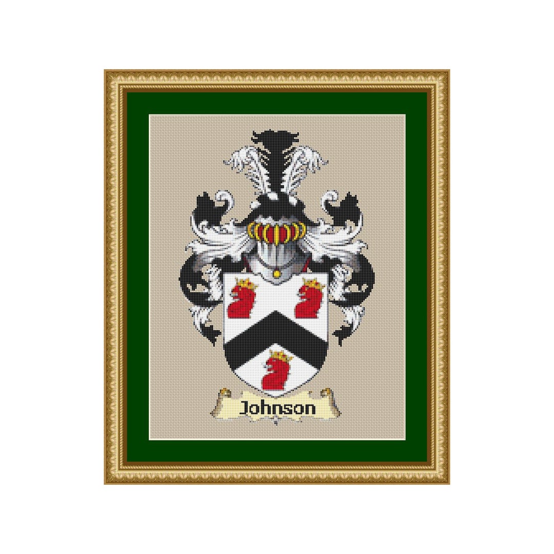 Johnson Family Name Coat of Arms Cross Stitch Pattern - Etsy