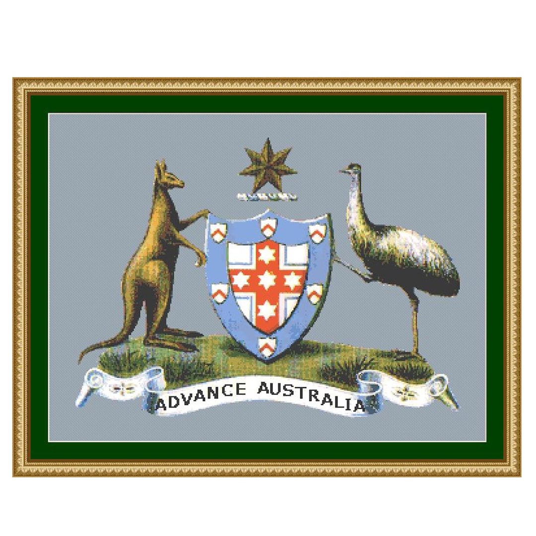 Advance Australia Coat of Arms Cross Stitch Pattern - Etsy