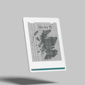 Scotland Map With Murray Scottish Clan Tartan Cross Stitch Pattern ...